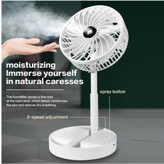 Desk Electric Fan Small foldable fan with USB charging retractable 3 ...