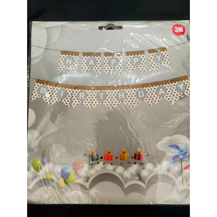 Happy birthday banner big glitter polka dots | Shopee Philippines