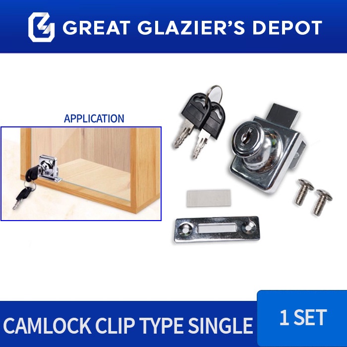 Cam Lock Clip Type Single Square Cabinet Glass Door Showcase Lock ...