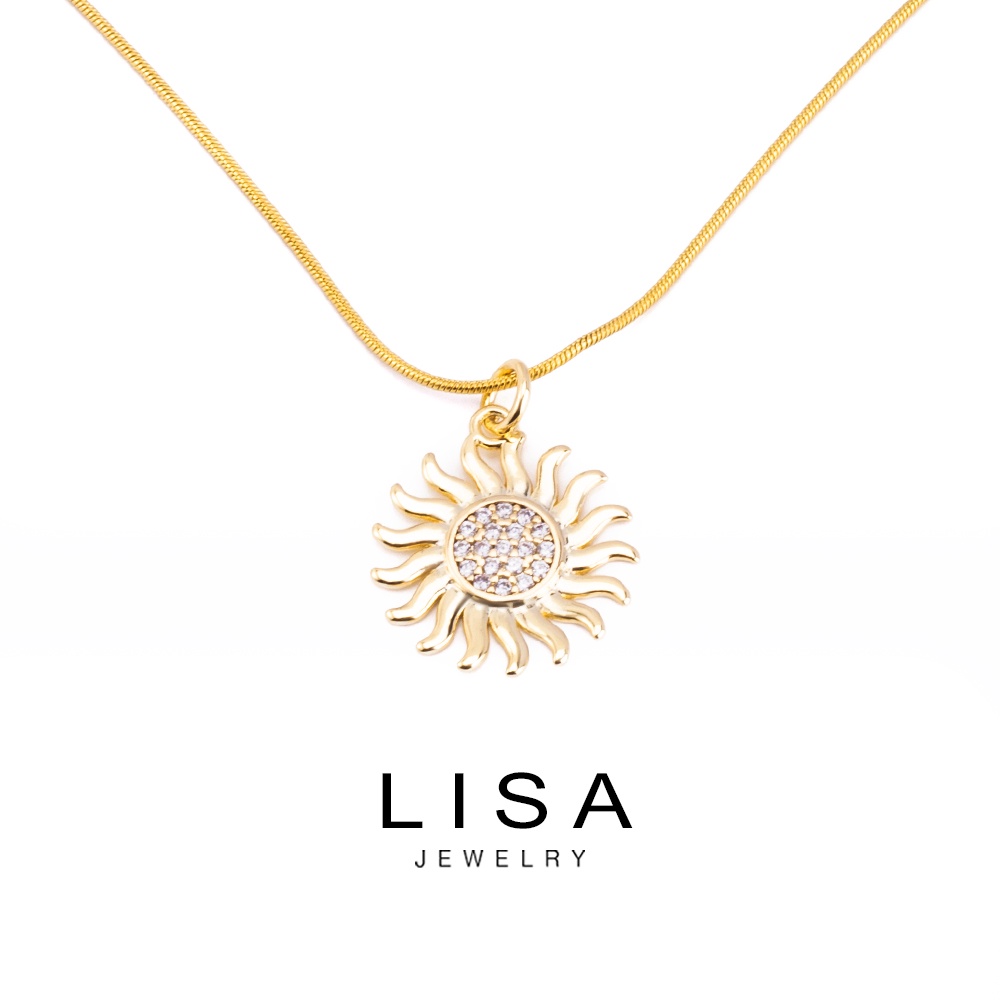 lisa jewelry 18K Gold Necklace Sun Necklace Pendant Free shipping 150n ...