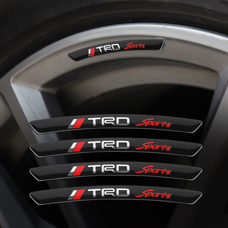 4Pcs Car Wheel Center Hub Stickers TRD Sports Emblem Badge For Toyota ...