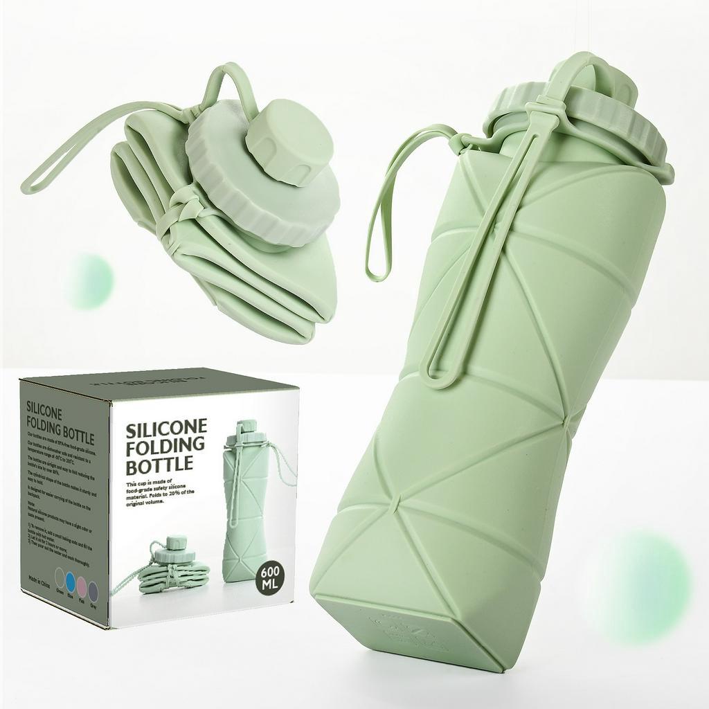 600ml Collapsible Folding Water Bottles for Sports Tumbler Leak Proof ...