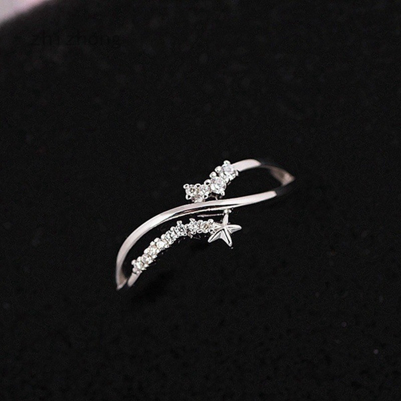 Zhizhong Sterling Silver Morningstar Bright Diamonds Thin Ring Party ...