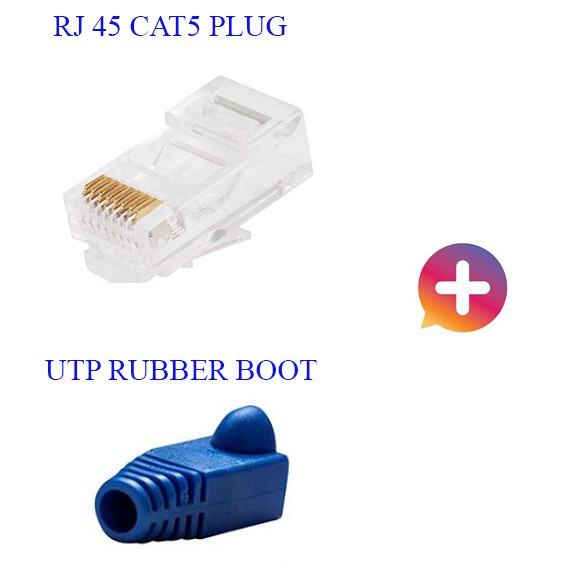 RJ 45 CAT5E PLUG + UTP RUBBER BOOT | Shopee Philippines