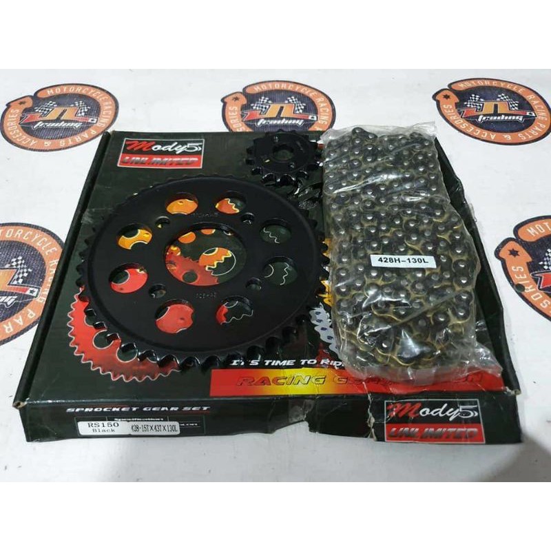 MODY5 CHAIN SET FOR RS 150 / WINNER 150 / GTR 150(15-43-428) | Shopee ...