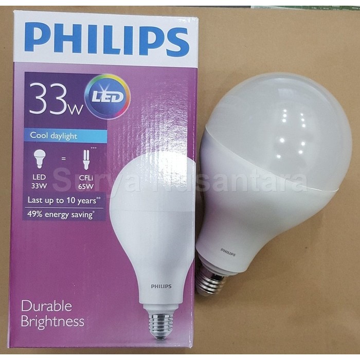 Philips 33 Watt Bright Cool Daylight E27 5000K Lumen LED Lamp | Shopee ...