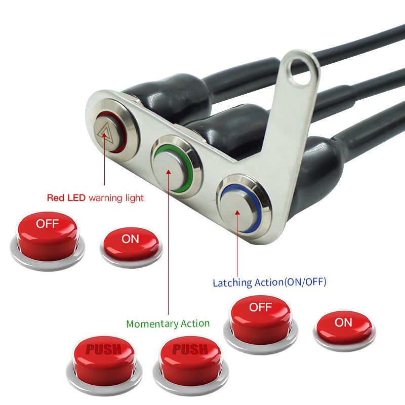 DC12V stainless steel motorcycle switch ON-OFF handlebar adjustable ...