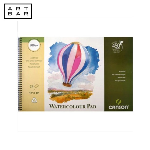 Canson Watercolor Pad 12X18 24 Sheets Spiral - Art Bar PH | Shopee ...