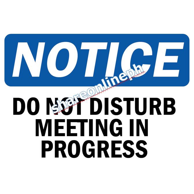 Laminated Signages | Meeting In Progress | Signage | Sign Boards | Do ...