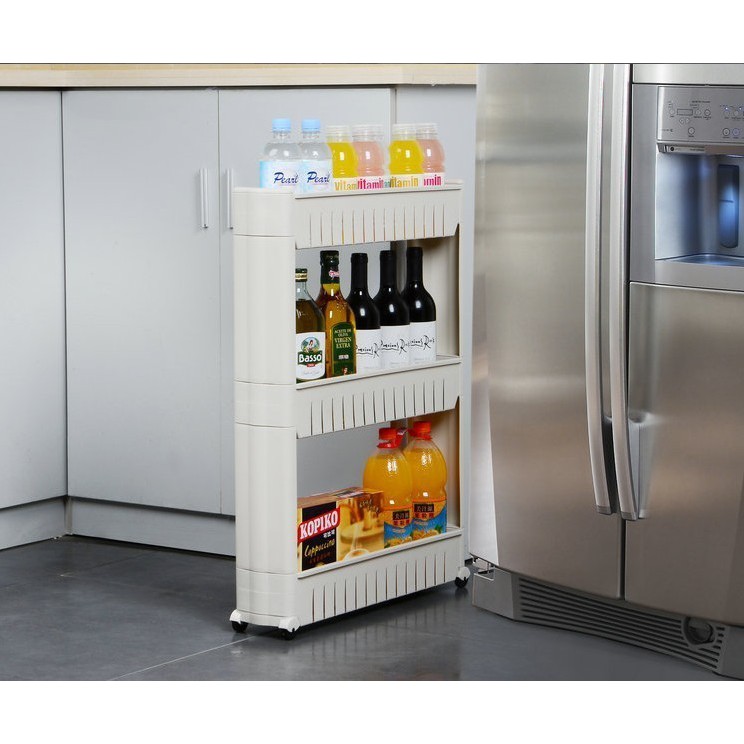 plastic white multi-purpose slim storage rack 3-layer 54*13*h72cm ...