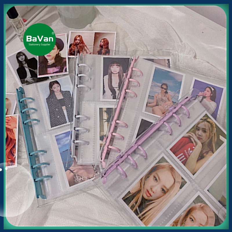 New A5 A6 Transparent Binder Glitter Transparent Binder Zipper Binder K ...