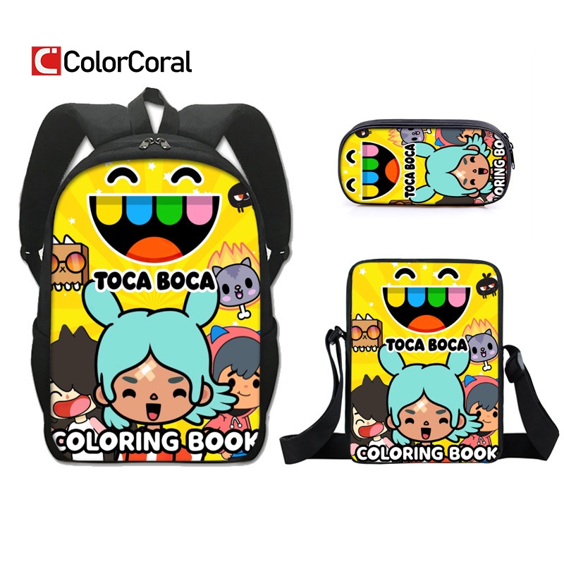ColorCoral Hot Game Toca Boca 3D Print Backpack for School Teens Girls ...
