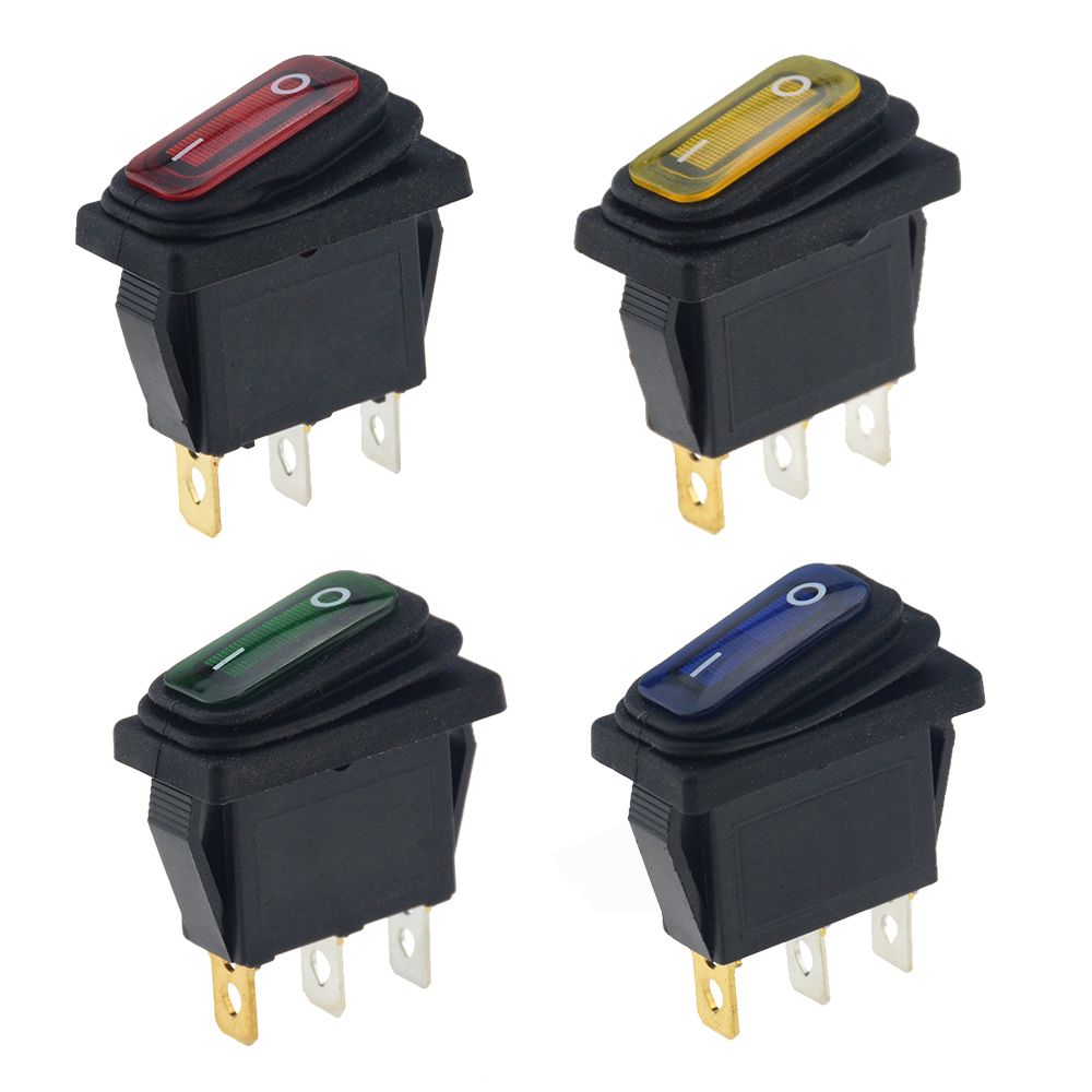 15A 250VAC 20A 125VAC KCD3 3PIN ON-OFF Rectangle Long Rocker Switch ...