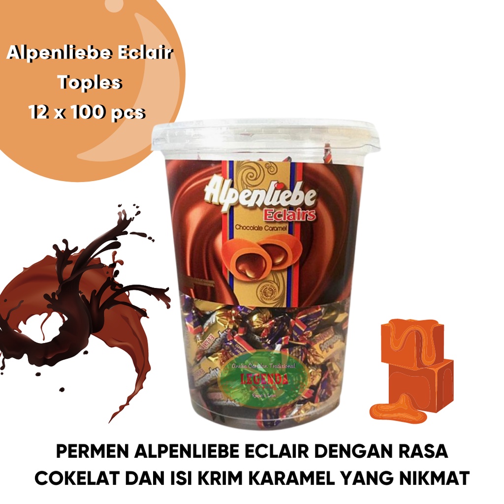 Eclair Alpenliebe Candy Jar 100pcs x 12 grams caramel chocolate ...