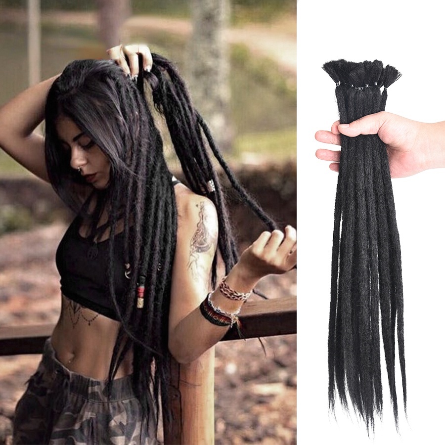 1 Strand Synthetic 20inch Handmade Dreadlocks Hair Extensions Crochet ...