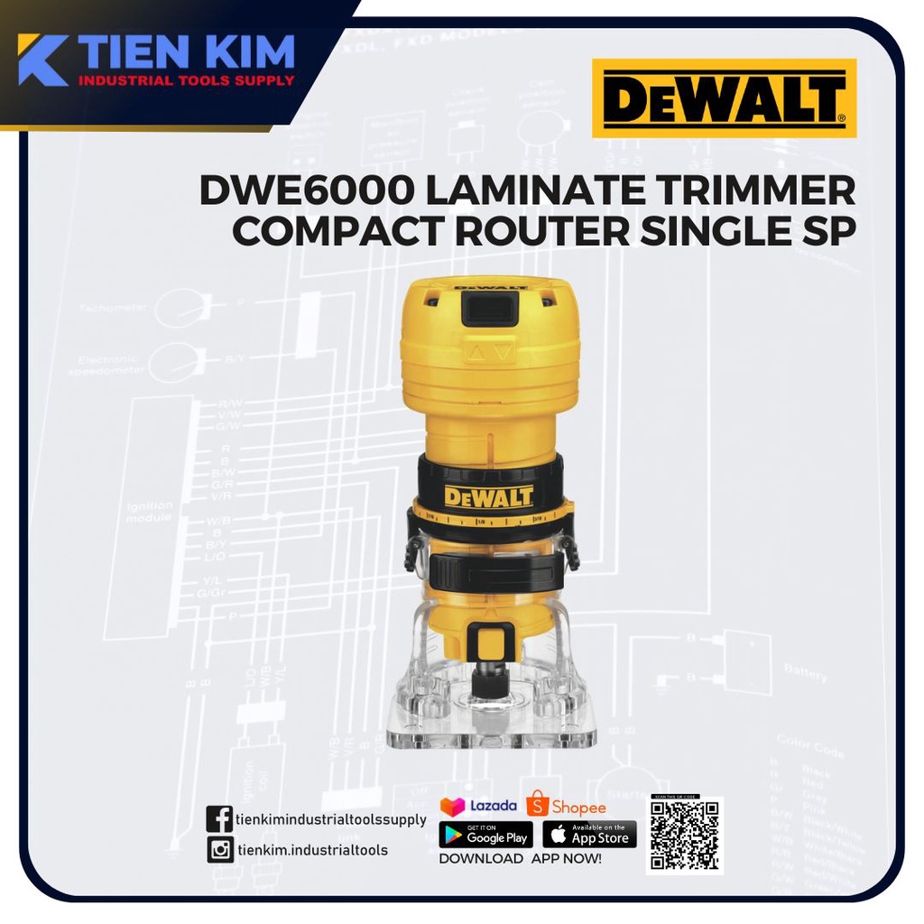 Dewalt DWE6000 Palm Router / Laminate Trimmer 1/4" 390W | Shopee ...