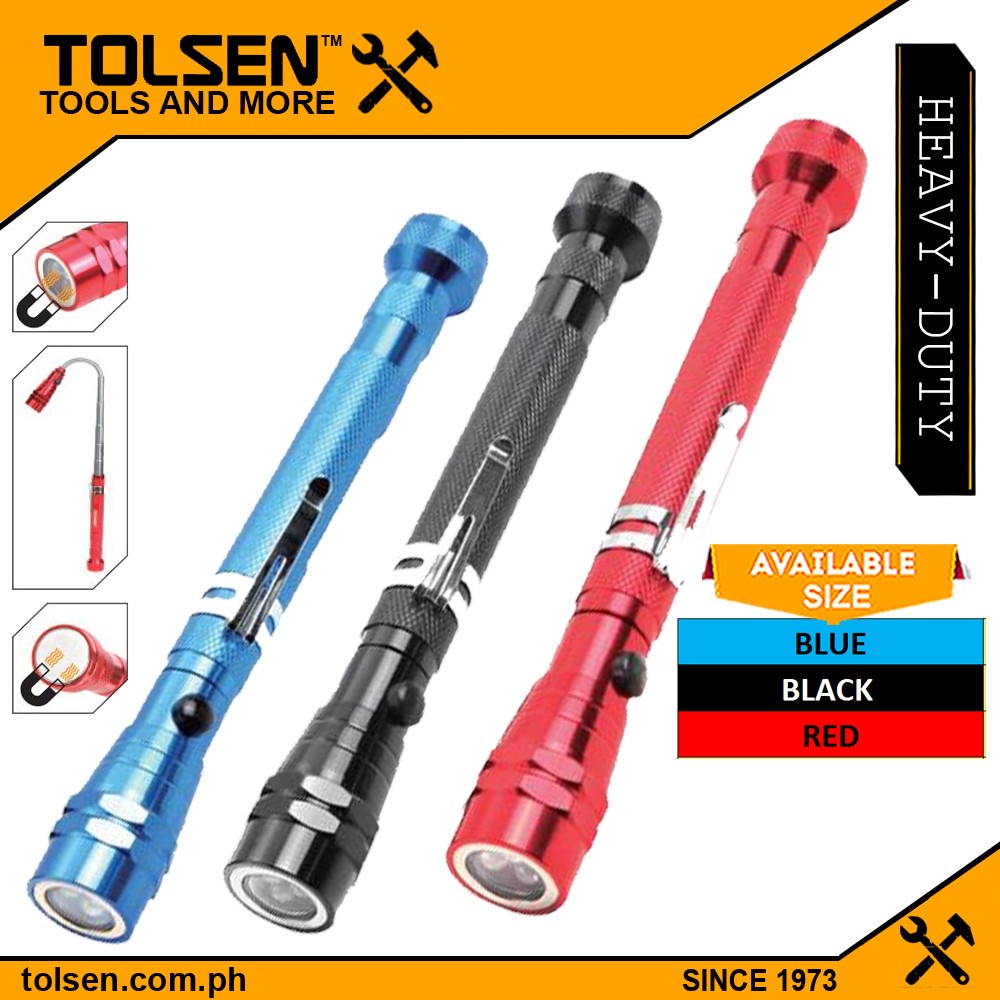 Tolsen 3-LED Telescopic Pick Up Tool (Blue, Red or Black) 66011 ...