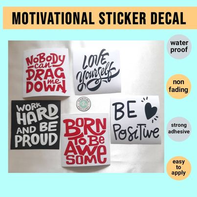 Motivational Sticker Decal in 5 Designs and 3 Colors: Black, White or ...