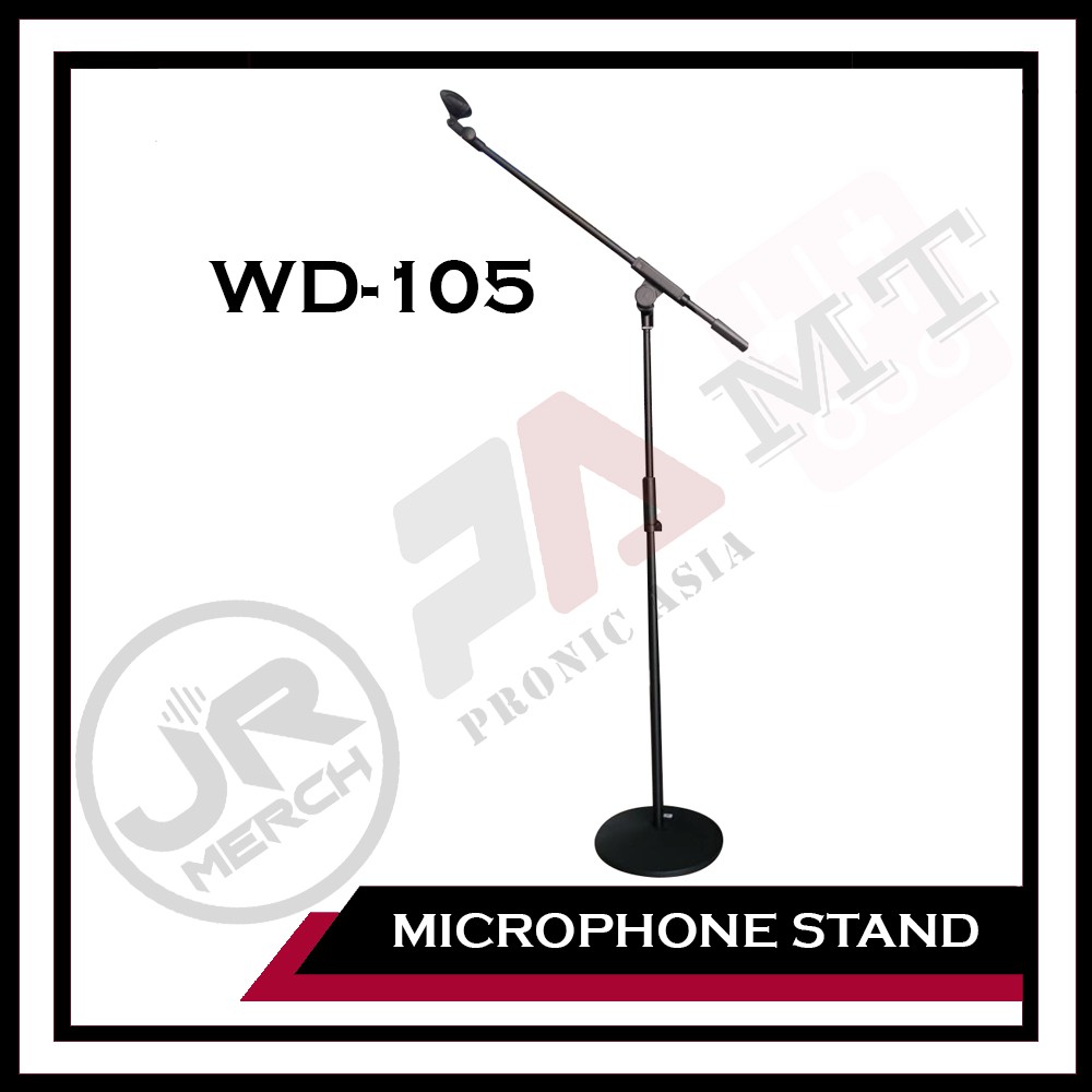 (WD-105) Microphone Stand with Round Metal Plate Base Heavy Duty - Sold ...