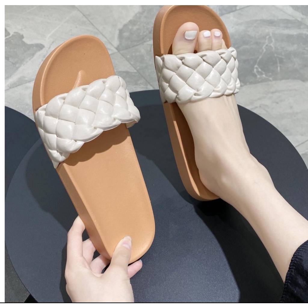 one strap New Slippers For Women One Strap Simple Flat Slip-on krean ...