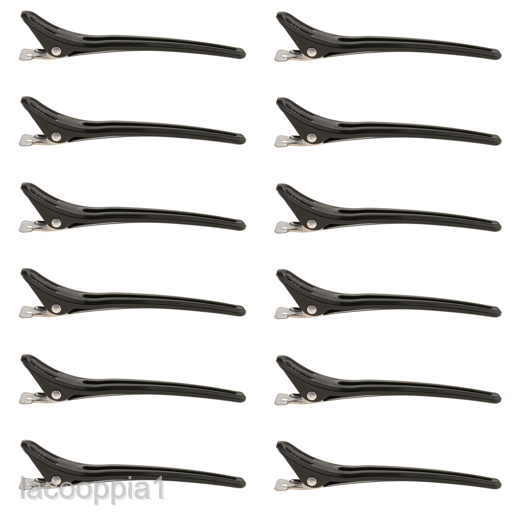 12Pcs Hairdressing Clips Salon Barber Section Hair Clip Hairpins Black ...