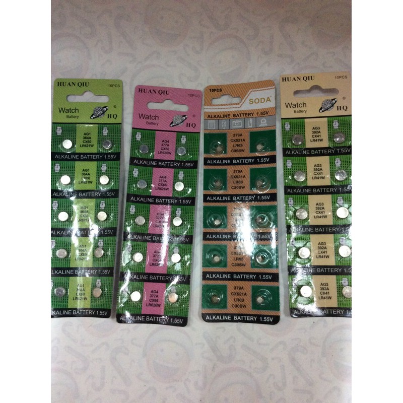 button battery size AG10,,AG1, AG3, AG4,,379A in one pack 10batterie ...