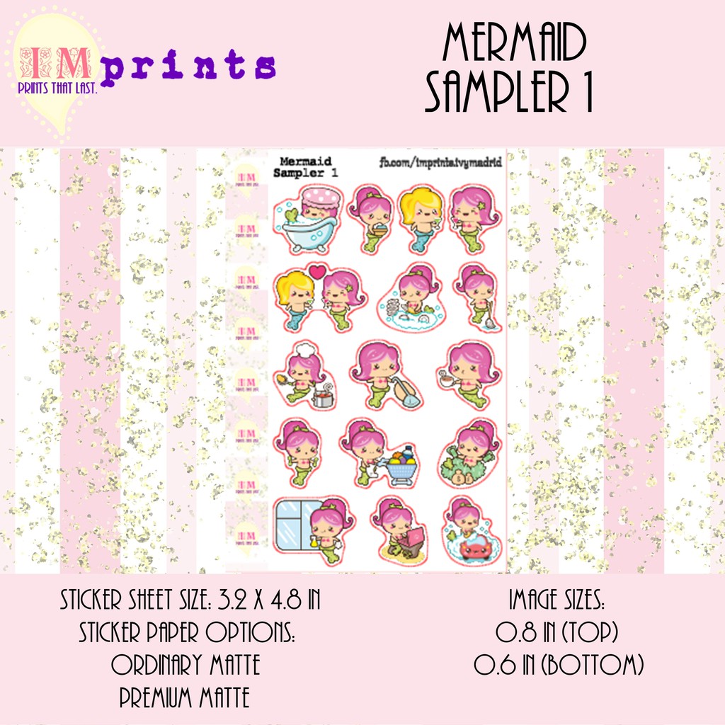 Planner Stickers - Mermaid Sampler version 1 | Shopee Philippines