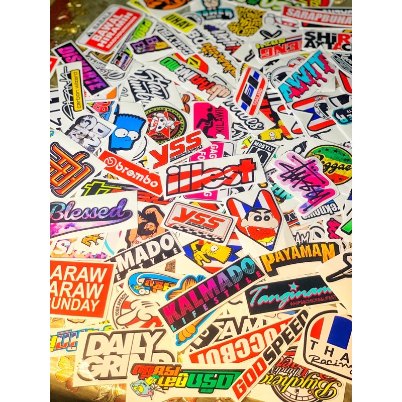 thai stickers (buy10 + 1free same logo/design) machine cut/waterproof ...