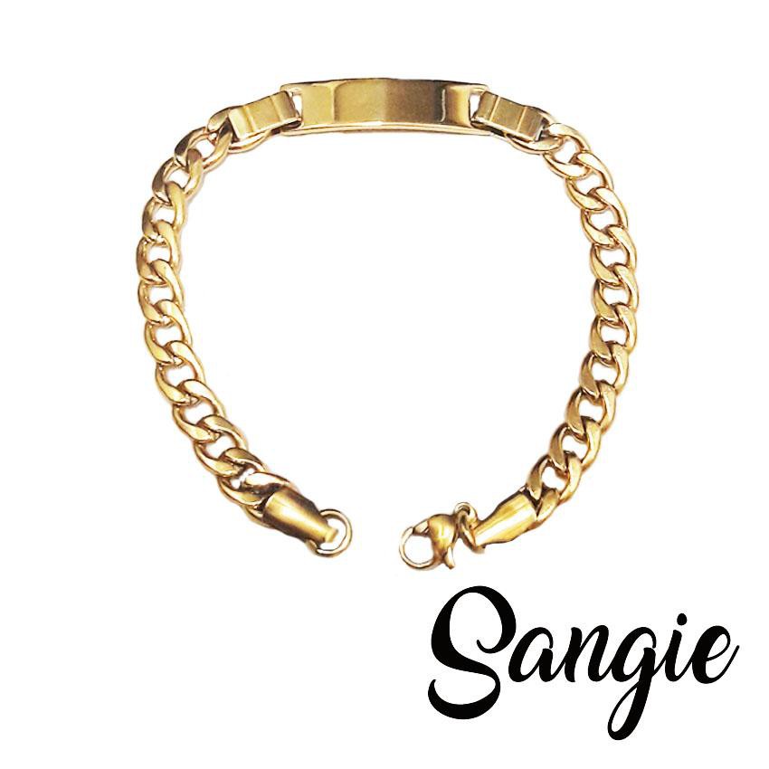 Stainless Gold Chain Bracelet with Name Plate Design for Kids (Non ...