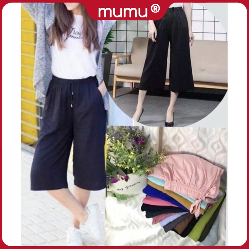 Mumu Suzzy Women Challis Tokong Square Pants Wide Leg Boho W/ Two Side ...