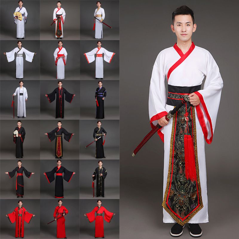 Ancient Chinese Man Cosplay Hanfu Graduation Clothes Tang Stage Dynasty ...