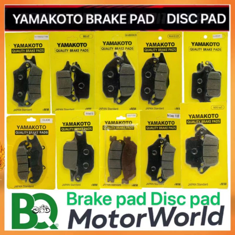 DISC PAD BRAKE PAD YAMAKOTO For Motorcycle PCX Raider150 Crypton Gy6 ...