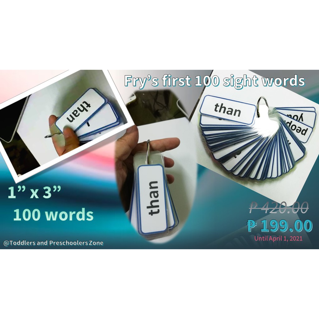 Flash cards Fry's Sight Word for Kids | Shopee Philippines