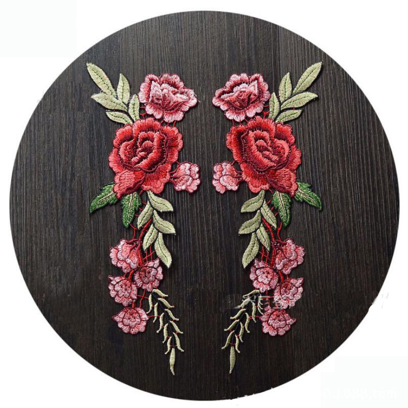 2pc/Set Embroidery Rose Flower Patch Applique diy Crafts for Jeans Hat ...