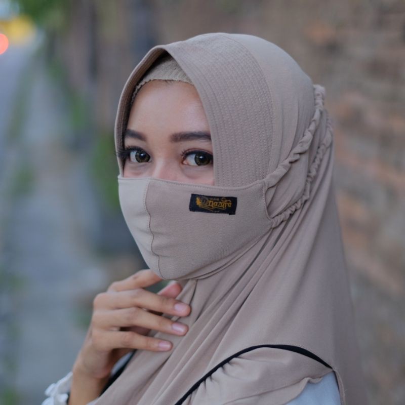 Fabric hijab Mask by nazafa hijab | Shopee Philippines