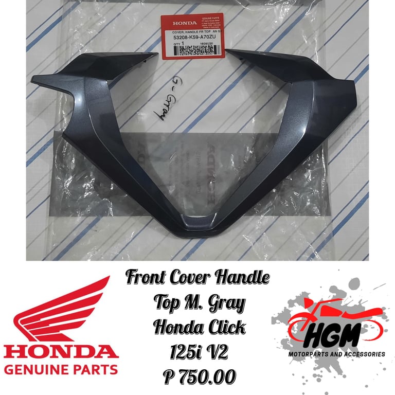 FRONT COVER HANDLE TOP, ANCHOR GRAY HONDA CLICK 125i V2 GAME CHANGER ...