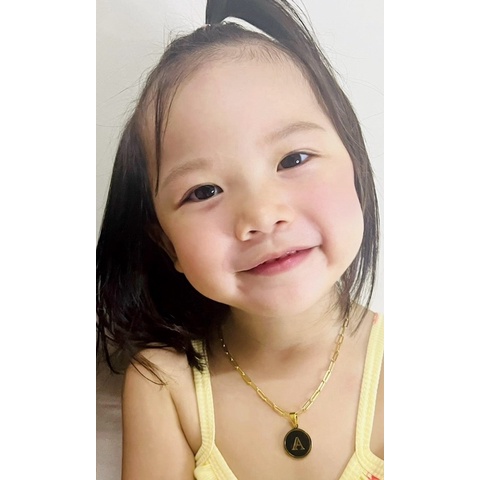 Stainless Necklace Letters For Kids 14inch PaperClip chain Pendant ...