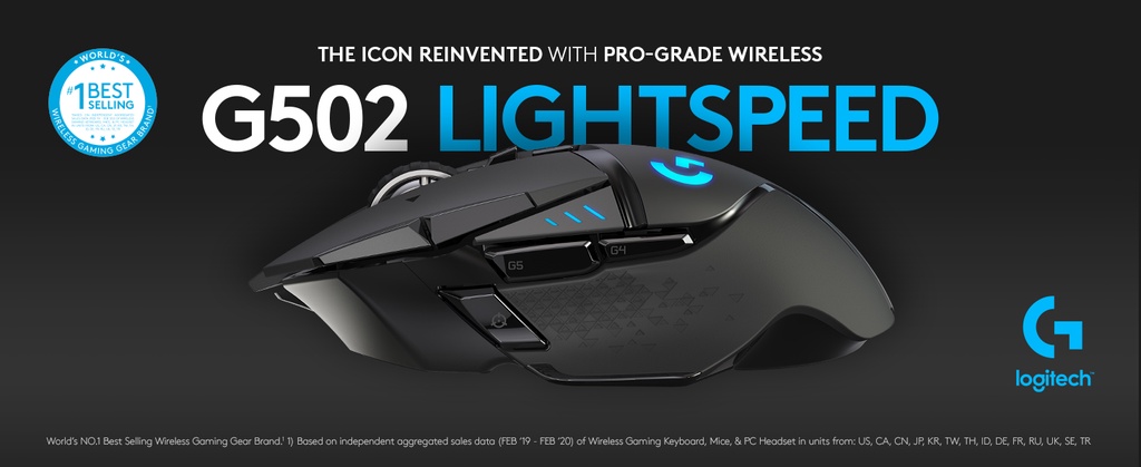 Logitech Gaming Mouse G502 Lightspeed Wireless , Hero 25K Sensor ...