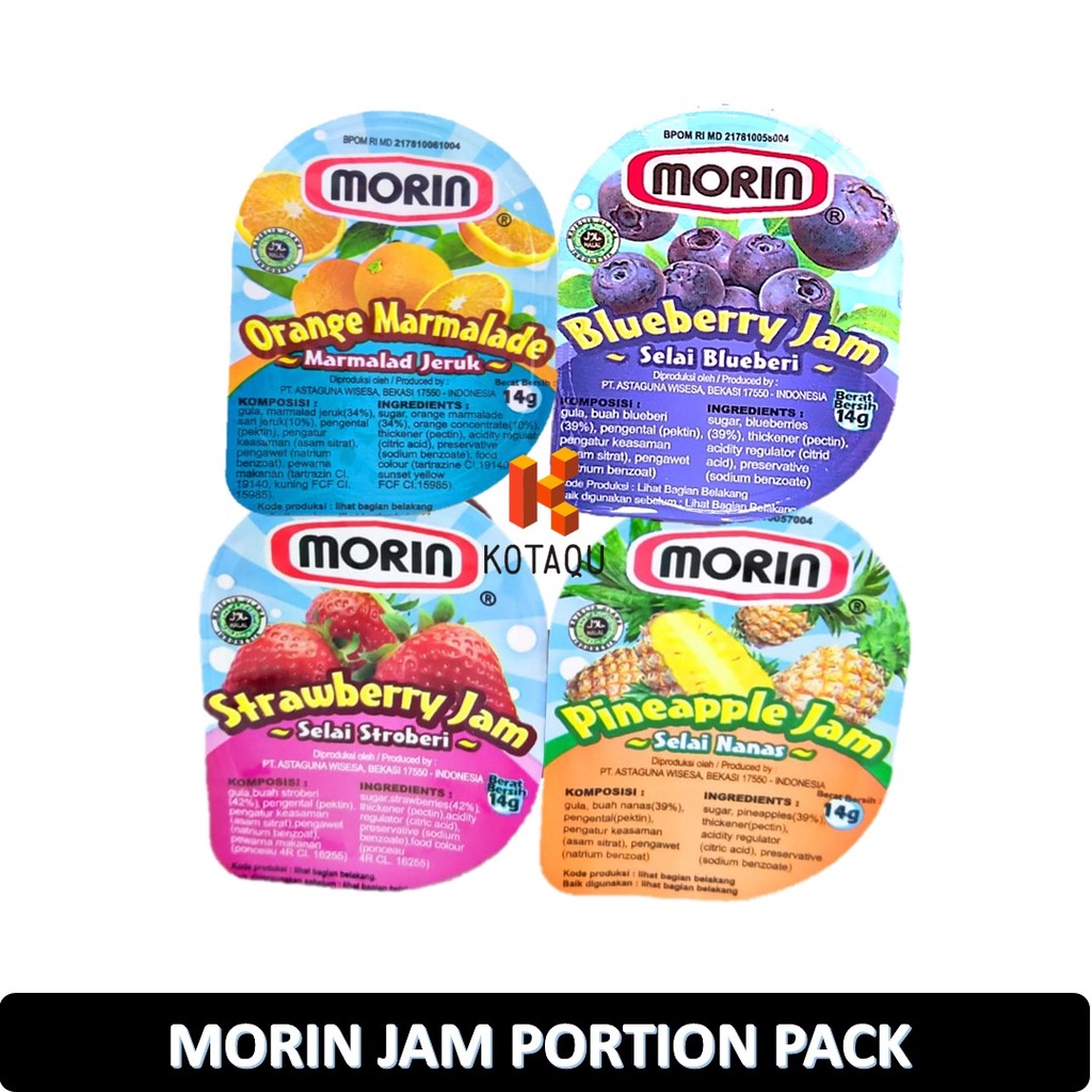 Morin Portion Pack Jam Strawberry / Blueberry / Pineapple / Orange ...