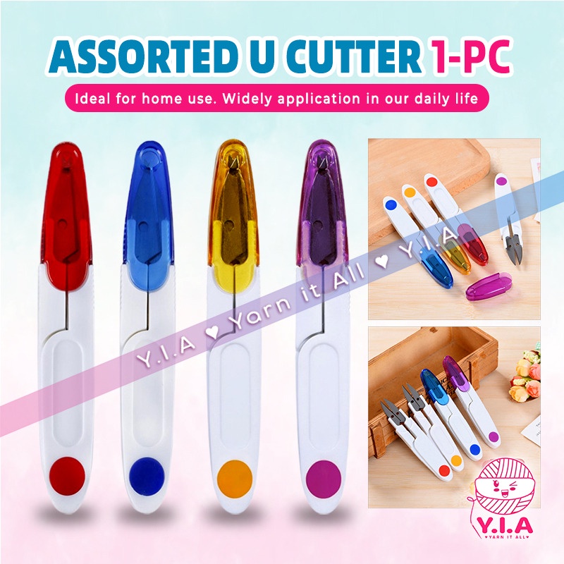 Yia Yarn Shear Plastic Handle Safety Cover Scissors Portable Cutter ...