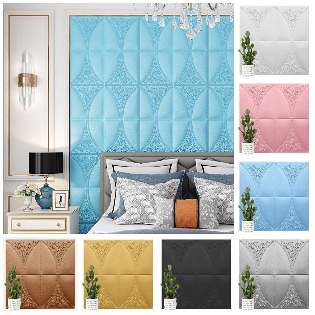 70*70cm 3D Pattern Wall Sticker / Self-adhesive Embossed Foam wall ...