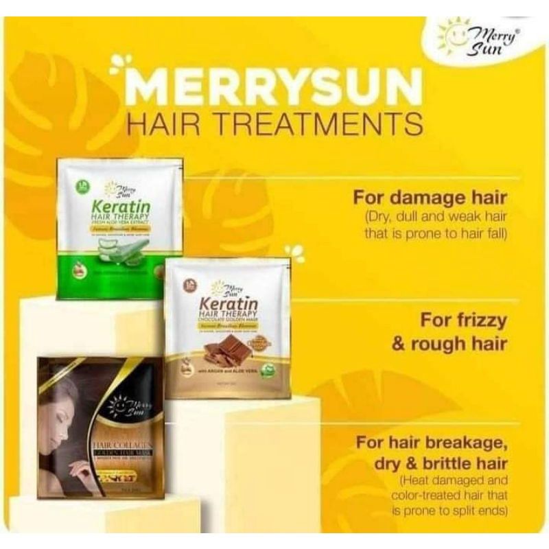 12pcs Merry Sun Hair Treatments KERATIN CHOCO | KERATIN ALOE VERA ...