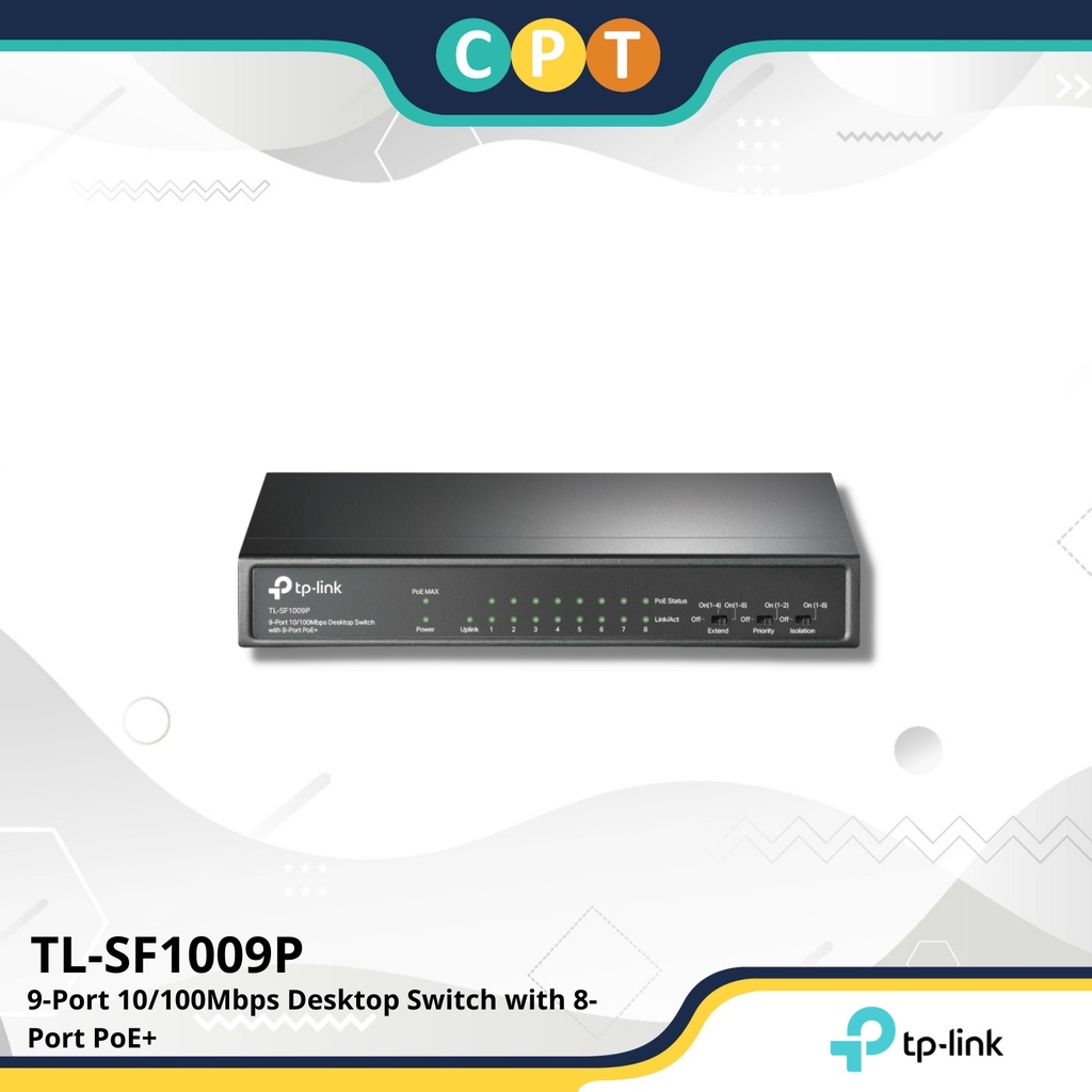 Tp-Link TL-SF1009P 9-Port 10/100Mbps Desktop Switch with 8-Port PoE+ | Shopee Philippines