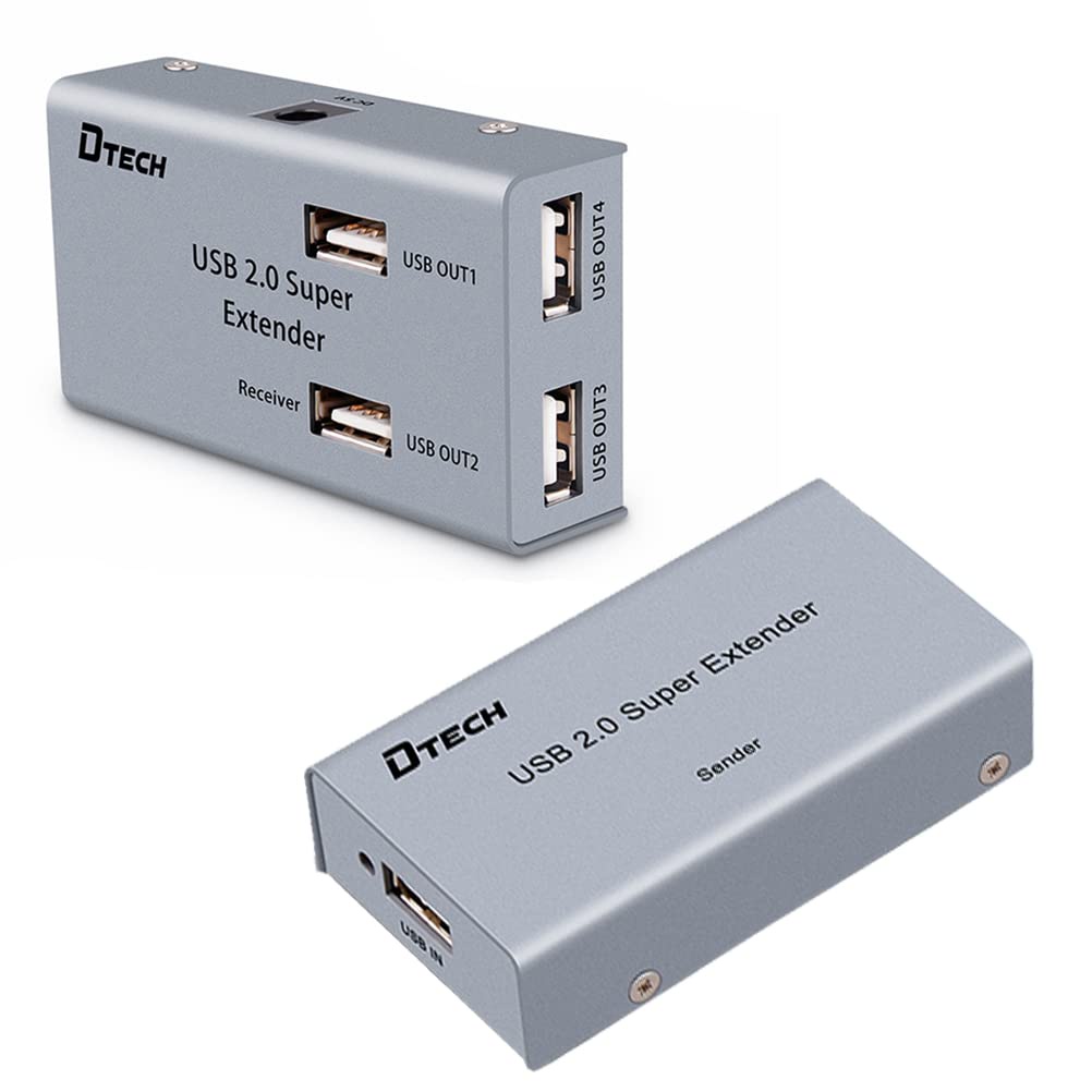 DTECH 50m Multiport USB Extender Over Ethernet Cat5 Cat6 Cable up to ...