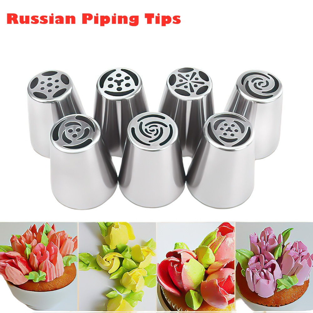 1PCS Russian Tulip Icing Piping Nozzles Stainless Steel Flower Cream ...