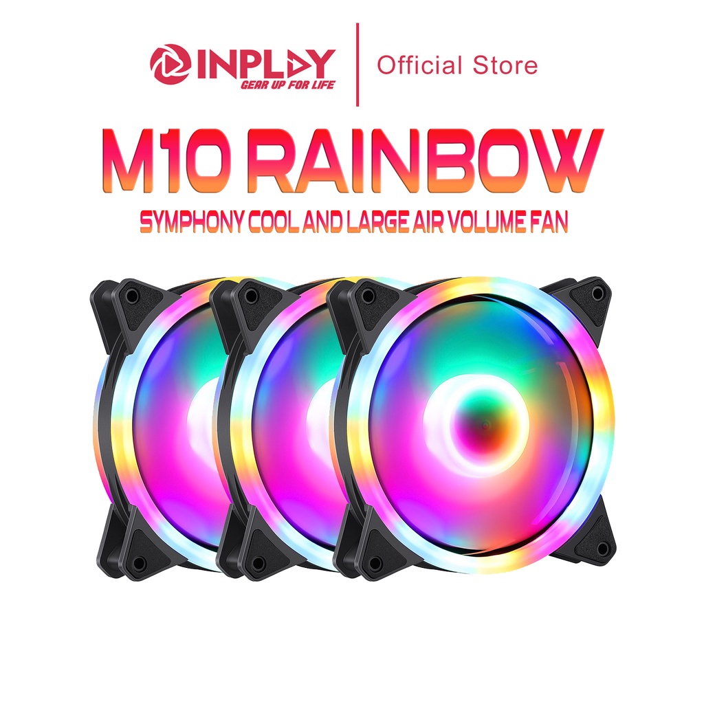 Inplay M10 Rainbow Rgb 120mm Led Cooling Fan For Pc/Computer/Desktop ...