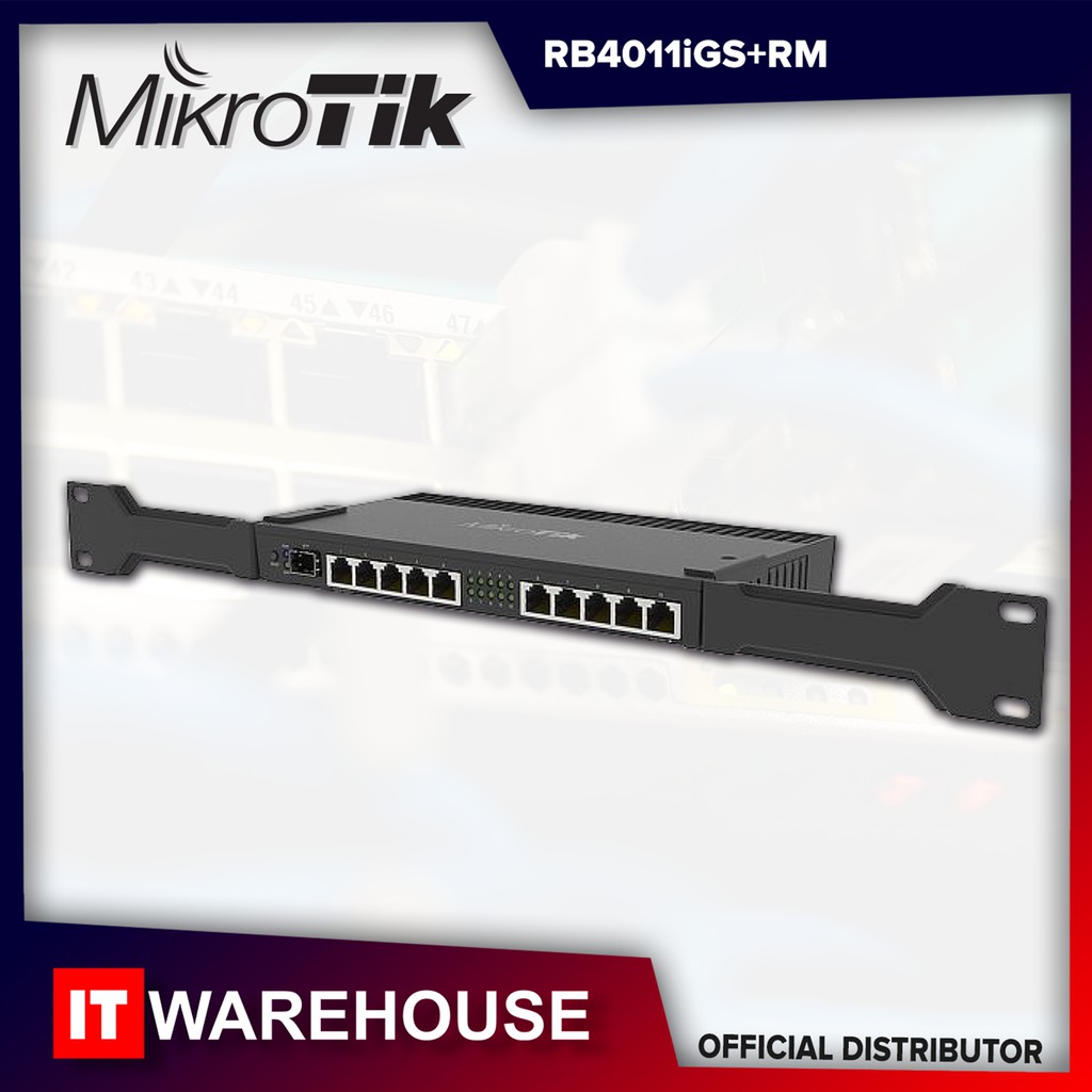 MikroTik RB4011- 10-Port Gigabit and SFP+ Management Rackmount Router w ...