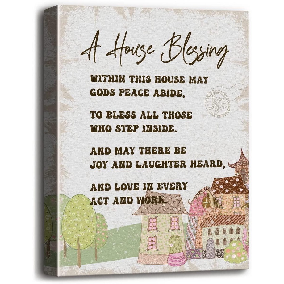 House Blessing Canvas Wall Art Housewarming Gift Canvas Wall Art for ...