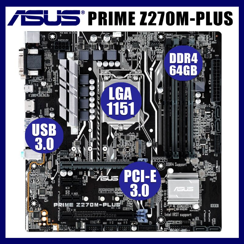 Asus PRIME Z270M-PLUS PRIME Z270-K PRIME H270-PLUS H270 PERFORMANCE GA ...