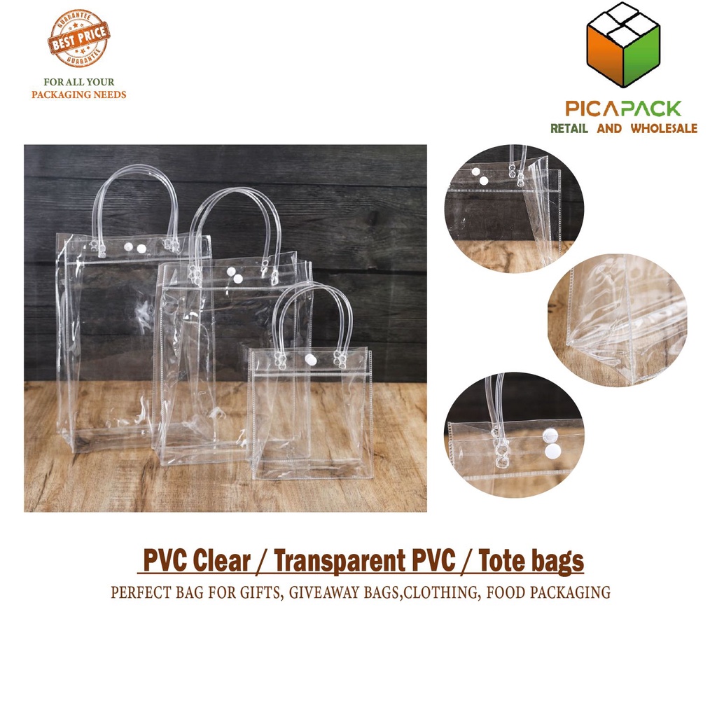 1pc Clear PVC Bag for Gift Packaging Transparent Tote Bags Perfect for ...